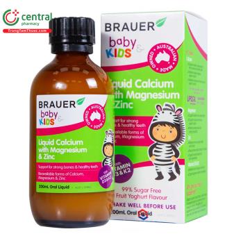 Brauer Baby & Kids Liquid Calcium With Magnesium & Zinc - Xương khỏe