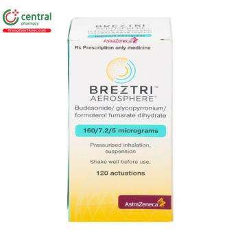 Thuốc xịt Breztri aerosphere điều trị duy trì bệnh phổi tắc nghẽn COPD