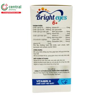 Thuốc Bright Eyes 6+ hạn chế quá trình lão hoá mắt, cải thiện thị lực