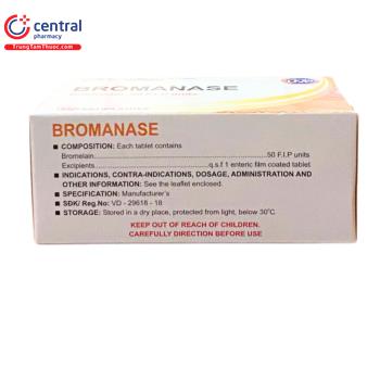 [CHÍNH HÃNG] Thuốc Bromanase 50mg điều trị viêm đường hô hấp trên