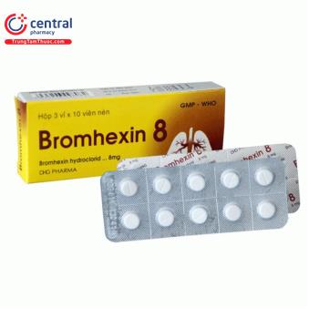 [CHÍNH HÃNG] Thuốc Bromhexin 8 DHG - Thuốc làm long đờm, loãng đờm