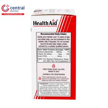 Strong Calcium 600mg HealthAid bổ sung calci, vitamin D3 cho cơ thể
