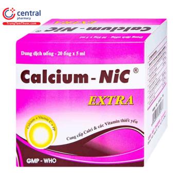 Thuốc Calcium-Nic Extra 5ml tác dụng, liều dùng và lưu ý khi dùng.