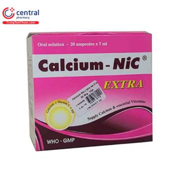 Thuốc Calcium-Nic Extra 5ml tác dụng, liều dùng và lưu ý khi dùng.