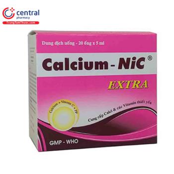 Thuốc Calcium-Nic Extra 5ml tác dụng, liều dùng và lưu ý khi dùng.