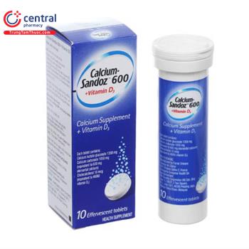 Thuốc Calcium Sandoz 600 + Vitamin D3 phòng và điều trị thiếu calci