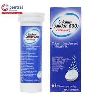 Thuốc Calcium Sandoz 600 + Vitamin D3 phòng và điều trị thiếu calci