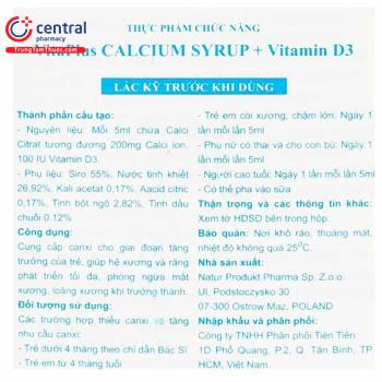 [CHÍNH HÃNG] Thuốc Calcium Syrup + Vitamin D3 for Infants & Kids