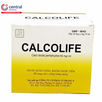 Thuốc Calcolife 65mg ống 10ml điều trị thiếu canxi, ngừa loãng xương
