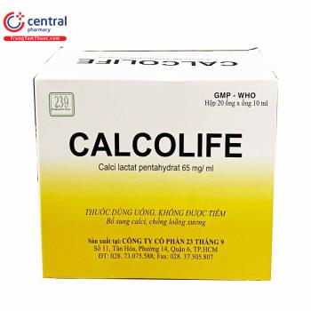 Thuốc Calcolife 65mg ống 10ml điều trị thiếu canxi, ngừa loãng xương