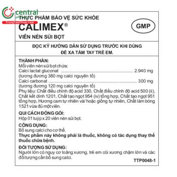 Viên sủi Calimex bí quyết bổ sung Calci, cho xương khớp chắc khỏe
