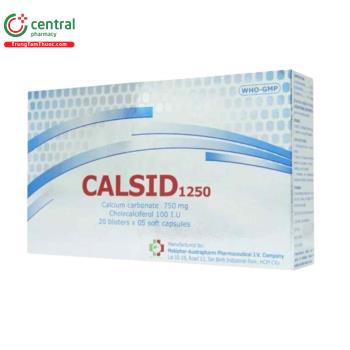 Thuốc Calsid 1250 bổ sung calci điều trị loãng xương, còi xương