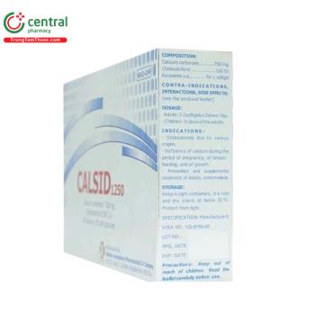 Thuốc Calsid 1250 bổ sung calci điều trị loãng xương, còi xương