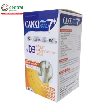 Thuốc Canxi Nano 7+ 700mg hỗ trợ bổ sung canxi, vitamin D3