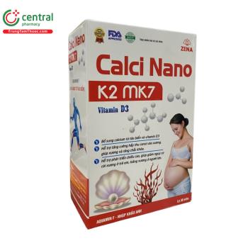 Calci Nano K2 MK7 Vitamin D3 Zena bổ sung Calci, ngừa còi xương, loãng xương