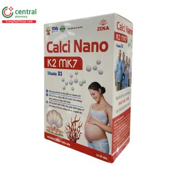 Calci Nano K2 MK7 Vitamin D3 Zena bổ sung Calci, ngừa còi xương, loãng xương