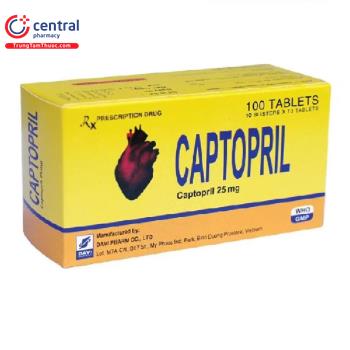[CHÍNH HÃNG] Thuốc Captopril 25mg Davipharm: Công dụng, liều dùng
