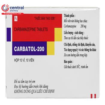 [CHÍNH HÃNG] Thuốc Carbatol-200 điều trị kích thích thần kinh quá mức