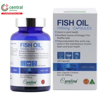 Thuốc Careline Fish Oil 1000mg bổ sung DHA, EPA cho bà bầu, cho con bú