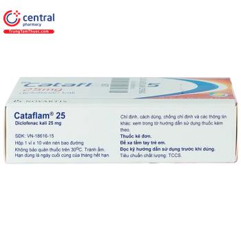 Thuốc Cataflam 25 (Diclofenac 25mg) - giảm đau, chống viêm