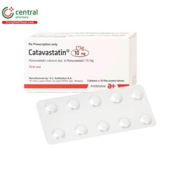 Thuốc Catavastatin 10mg điều trị rối loạn lipid, tăng cholesterol máu