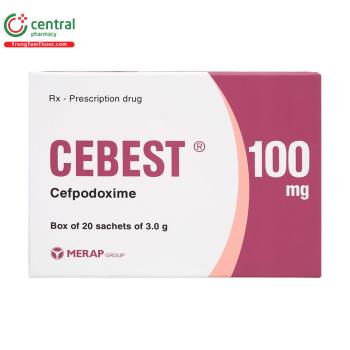 Thuốc Cebest 100mg Merap 20 gói x 3g điều trị tình trạng nhiễm khuẩn