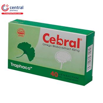 Thuốc Cebral (Ginkgo biloba 40mg): tác dụng, chỉ định, liều dùng