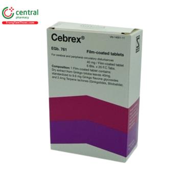 Thuốc Cebrex 40mg trị rối loạn tuần hoàn não, tuần hoàn ngoại biên