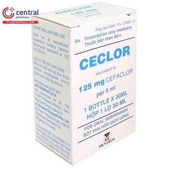[CHÍNH HÃNG] Thuốc kháng sinh Ceclor 125mg/5ml 30ml trị nhiễm khuẩn