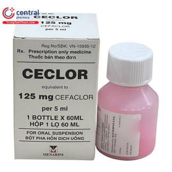 [CHÍNH HÃNG] Thuốc Ceclor 125mg/5ml 60ml điều trị nhiễm khuẩn