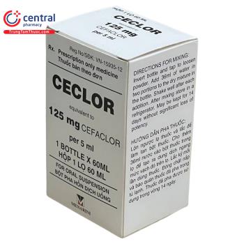 [CHÍNH HÃNG] Thuốc Ceclor 125mg/5ml 60ml điều trị nhiễm khuẩn
