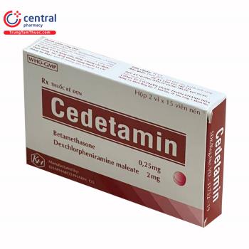 Thuốc Cedetamin (2 vỉ x 15 viên) điều trị rối loạn hô hấp, dị ứng da