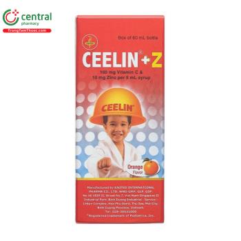 Thuốc Ceelin+Z điều trị các bệnh do thiếu hụt kẽm và vitamin C