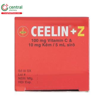 Thuốc Ceelin+Z điều trị các bệnh do thiếu hụt kẽm và vitamin C