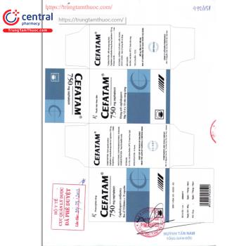 Thuốc Cefatam 750mg (Hộp 10 vỉ x 10 viên) - Thuốc điều trị nhiễm khuẩn ...