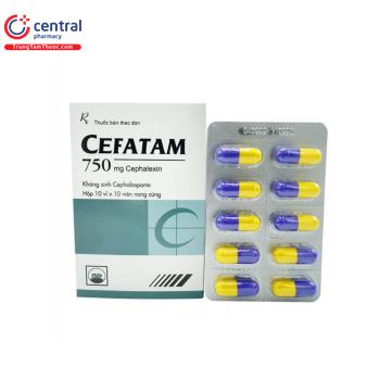 Thuốc Cefatam 750mg (Hộp 10 vỉ x 10 viên) - Thuốc điều trị nhiễm khuẩn ...