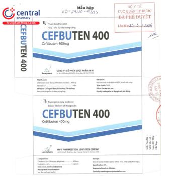[CHÍNH HÃNG] Thuốc Cefbuten 400 chứa Ceftibuten điều trị nhiễm khuẩn