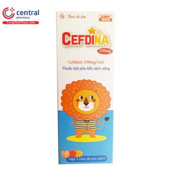 Thuốc Cefdina 250mg/5ml điều trị nhiễm khuẩn hô hấp và nhiễm khuẩn da