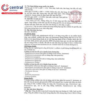 Thuốc Cefdina 250mg/5ml điều trị nhiễm khuẩn hô hấp và nhiễm khuẩn da