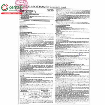 Thuốc Ceftizoxim 2g Imexpharm - Thuốc bột pha tiêm điều trị nhiễm khuẩn