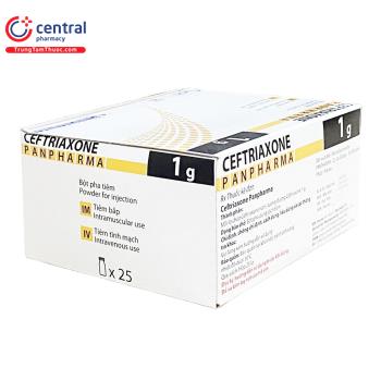 [CHÍNH HÃNG] Thuốc Ceftriaxone Panpharma 1g điều trị viêm màng não
