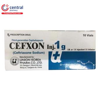 Thuốc Cefxon Inj.1g (Ceftriaxone 1g): Tác dụng, Chỉ định, Liều dùng
