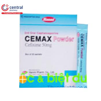 Thuốc bột pha dung dịch uống Cemax Powder 50mg: Tác dụng & Liều dùng