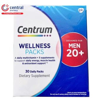 [CHÍNH HÃNG] Thuốc Centrum Wellness Packs Men 20+: Bổ sung vitamin