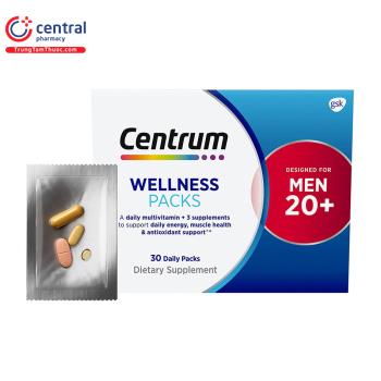 [CHÍNH HÃNG] Thuốc Centrum Wellness Packs Men 20+: Bổ sung vitamin