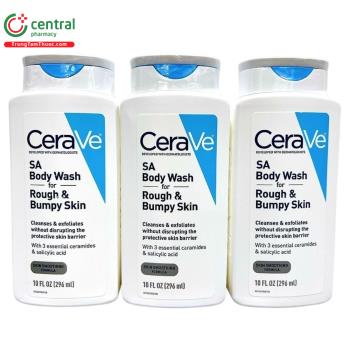 CeraVe SA Body Wash for Rough & Bumpy Skin giảm khô ráp, da sần