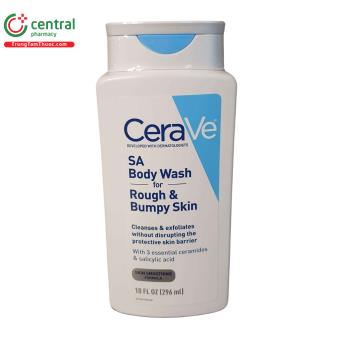 CeraVe SA Body Wash for Rough & Bumpy Skin giảm khô ráp, da sần