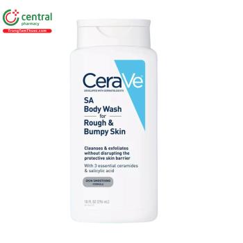 CeraVe SA Body Wash for Rough & Bumpy Skin giảm khô ráp, da sần