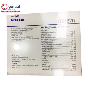 Thuốc Cernevit bổ sung vitamin hằng ngày bằng đường tĩnh mạch