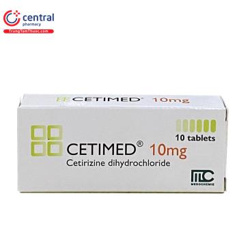 [CHÍNH HÃNG] Thuốc Cetimed (Cetirizine 10mg): Tác dụng, liều dùng